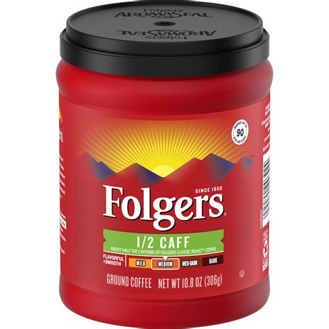 Folgers 1 2 Caff Ground Coffee 10 8 Ounce Walmart