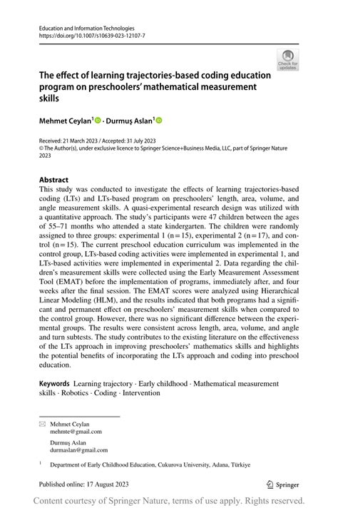 The Effect Of Learning Trajectories Based Coding Education Program On