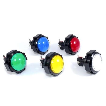 Rounded Convex LED Illuminated Arcade Button 60mm Arcade Express