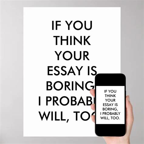 Boring Essay Poster Zazzle