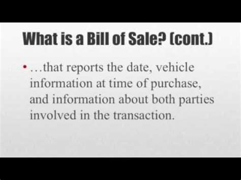 How To Write A Bill Of Sale YouTube