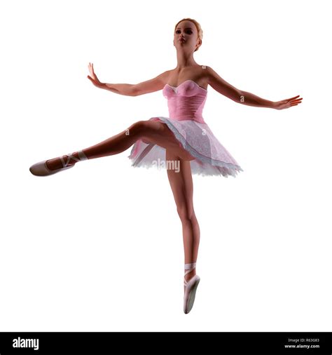 3D Rendering Ballerina On White Stock Photo Alamy