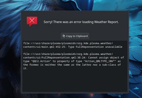Plasma 6 Weather Report Problem Plasma Endeavouros