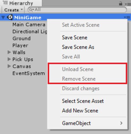 Can T Remove Scene From Hierarchy Getting Started Unity Discussions