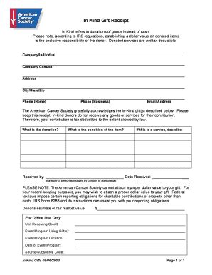 In Kind Donation Form Template Complete With Ease AirSlate SignNow