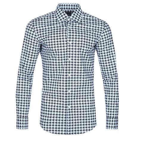Boss H Hank Kent C1 214 Shirt In Light Blue Print Boss Norton Barrie
