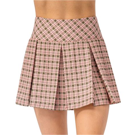 Plaid Tennis Skirt With Shorts Pleated Mini Skirt Casual Golf A Line