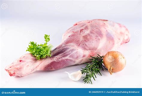 Fresh Whole Leg Of Lamb Stock Image Image Of Tender 246092919