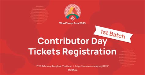 Contributor Day Registration Wordcamp Asia 2023
