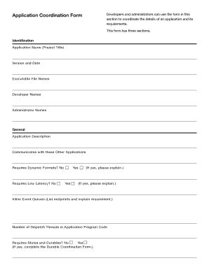 Fillable Online Application Coordination Form Fax Email Print PdfFiller