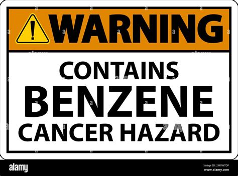 Warning Contains Benzene Sign On White Background Stock Vector Image