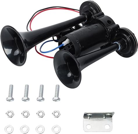 600db Super Loud Dual Electric Air Horns Kit For Vehicles