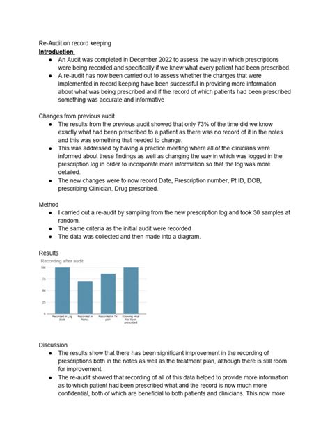 Re Audit On Record Keeping Pdf Medical Prescription Public Services