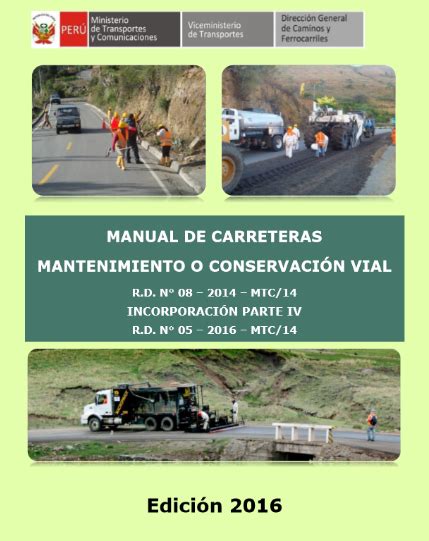 Articulo Manual De Carreteras Mantenimiento O Conservación Vial
