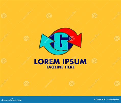 Color Azul Y Rojo Letra Inicial G Logotipo De Flecha Ilustración Del