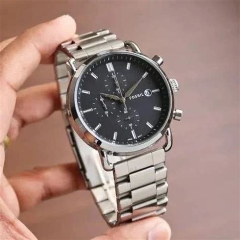 Silver Fossil Analog Watch Model Namenumber Fs S Blck At Best Price