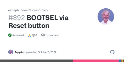 BOOTSEL Via Reset Button Earlephilhower Arduino Pico Discussion