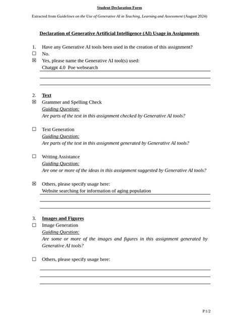 Student Declaration Form 246058 Pdf Artificial Intelligence Intelligence Ai And Semantics