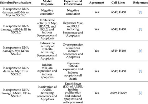 agreement between proposed boolean network and experimental data from