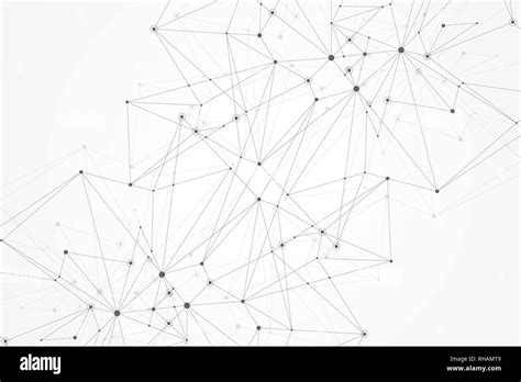 Abstract Polygonal Background With Connected Lines And Dots Minimalistic Geometric Pattern