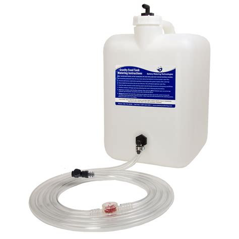 Gravity Feed Tank 5 Gallon Grey Connector Battery Watering Technologies