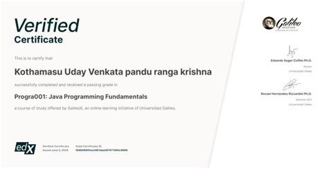 Uday Kothamasu On Linkedin Happy To Share My New Certification Of Edx Verified Certificate For