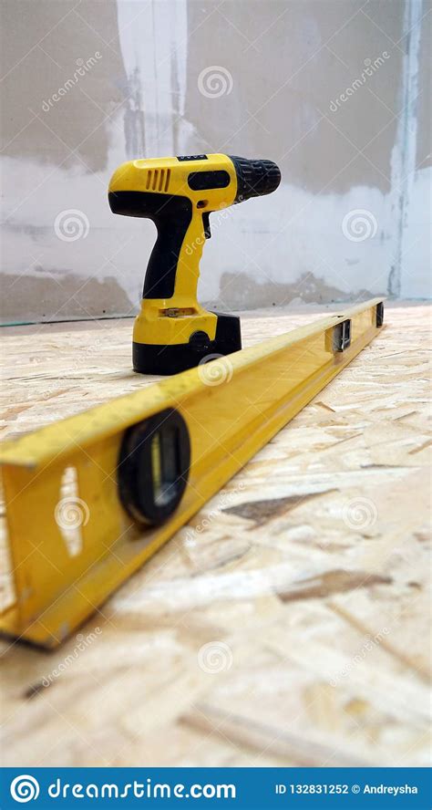 Construction Tools Yellow Bubble Level Business Concept Stock Photo Image Of Contractor
