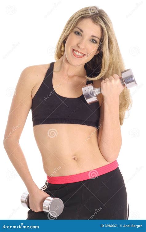 Exercise Blonde Stock Image Image Of Lift Female Equipment 3980371
