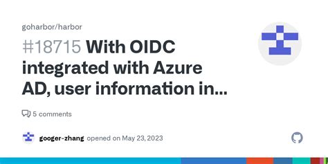 With Oidc Integrated With Azure Ad User Information In Harbor User