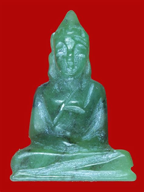 พระหยกแกะ พิมพ์พระพุทธ หลวงพ่อวิริยังค์ สิรินฺธโร วัดธรรมมงคล กทม ปี ๒๕๓๖ พระเครื่อง พระแท้