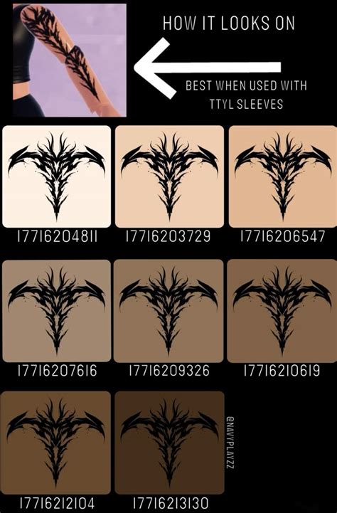 Tattoo Decals For Roblox Pt12 I 2024
