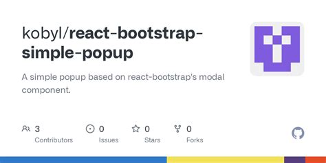 Github Kobylreact Bootstrap Simple Popup A Simple Popup Based On