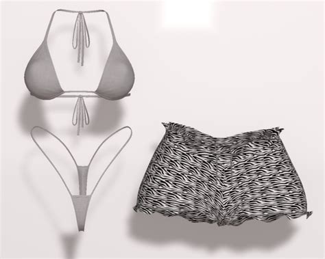 Second Life Marketplace La Muerta Zebra Print Bikini Shorts