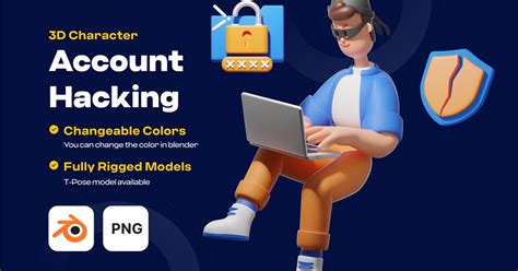 Account Hacking 3d Character Illustrations Ft Account And 3d Envato