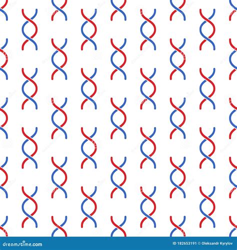 Scientific Background Seamless Pattern With Dna The Genetic Spiral Vector Illustration Stock