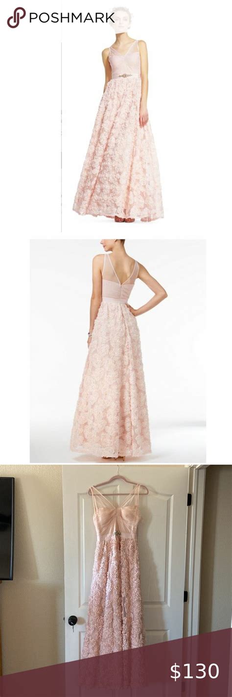 Adrianna Papell Floral Embroidered Illusion Gown Formal Dresses Long