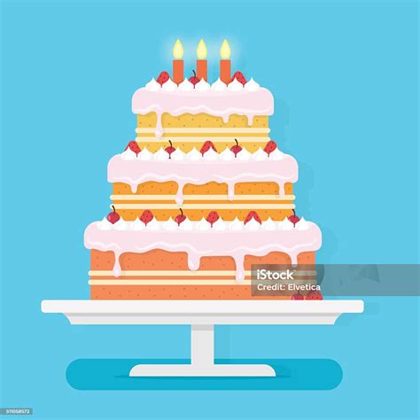 생일 축하 케이크 초 기념일에 대한 스톡 벡터 아트 및 기타 이미지 기념일 생일 케이크 Istock