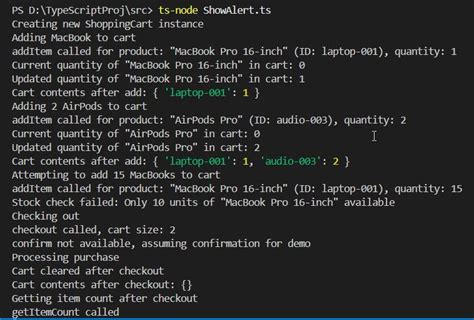 Show Alerts In Typescript