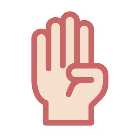 Four Fingers Generic Outline Color Icon