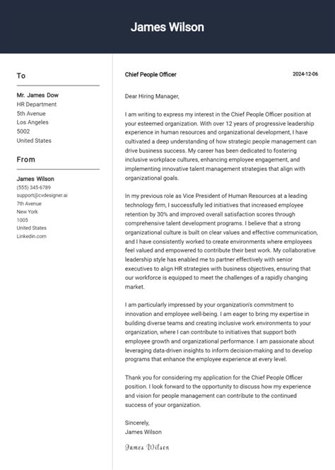 Chief Financial Officer Cover Letter Examples And Templates For