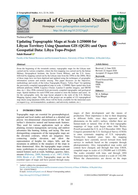 Pdf Updating Topographic Maps At Scale 1250000 For Libyan Territory