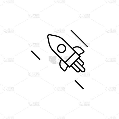 Fly Rocket Space Icon Simple Thin Line Outline
