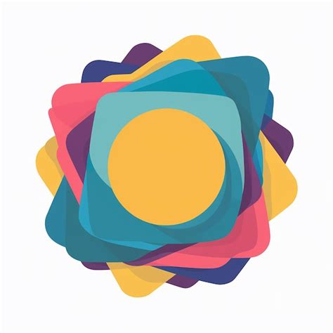 Premium Vector A Colorful Abstract Design With A Yellow Circle And The Word Circle On It