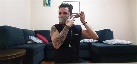Self Gagged With Duct Tape Thisvid Com