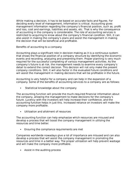 Studz Economic Entity Principle While Making A Decision It Has To