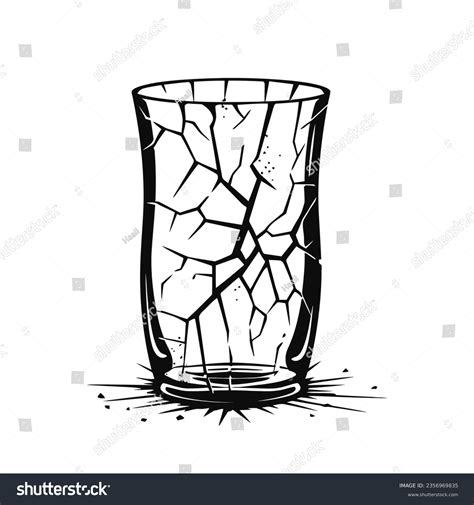 Broken Glass Cup Drinks Cracked Cup Stock Vector Royalty Free