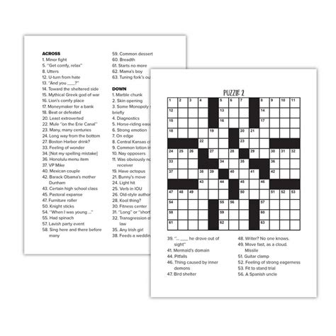 Large Printable Easy Crossword Puzzle
