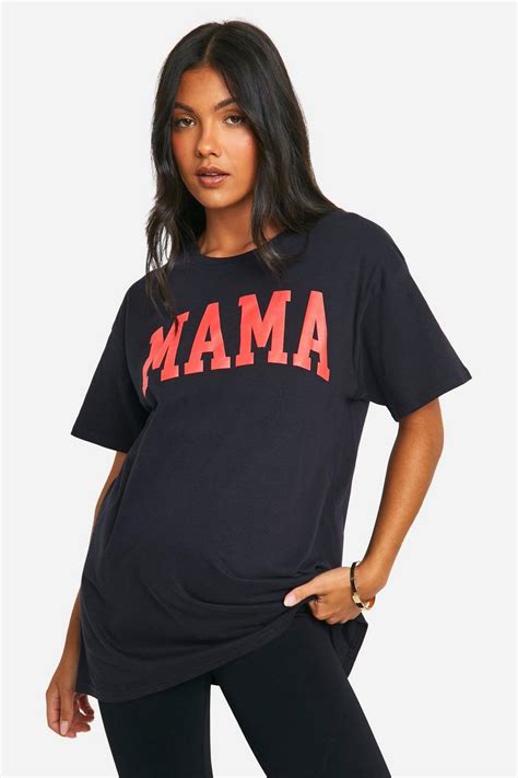 Maternity Mama Print Oversized T Shirt Boohoo Uk
