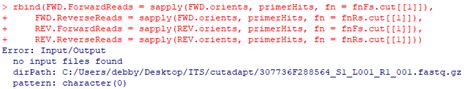 cannot reproduce cutadapt dada2 its pipeline · issue 762 · benjjneb