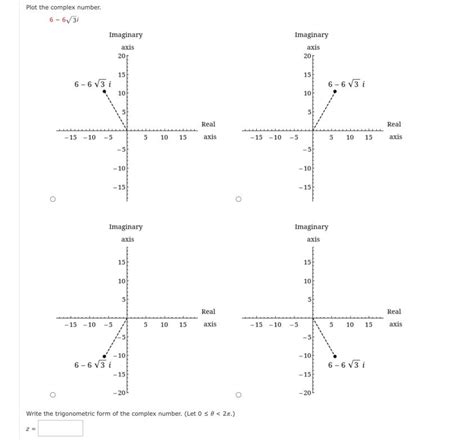 solved plot the complex number 3 31 imaginary axis